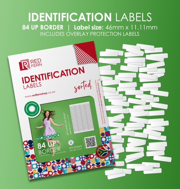 Identification 84up A4 Self-Adhesive Label Pack (With Clear