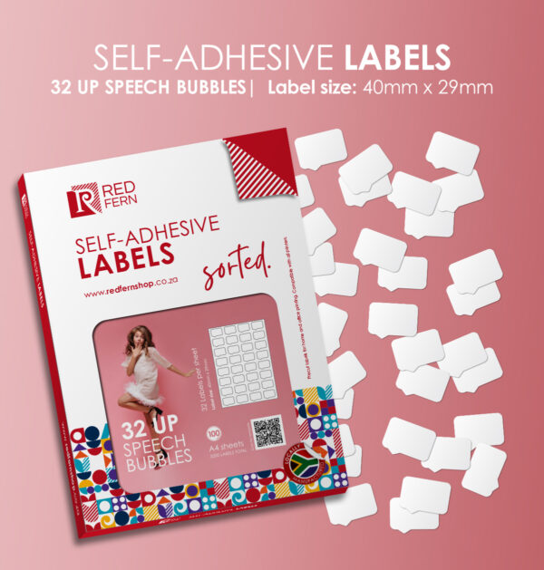 Speech Bubble 32up A4 Self-Adhesive Labels - Redfern | South
