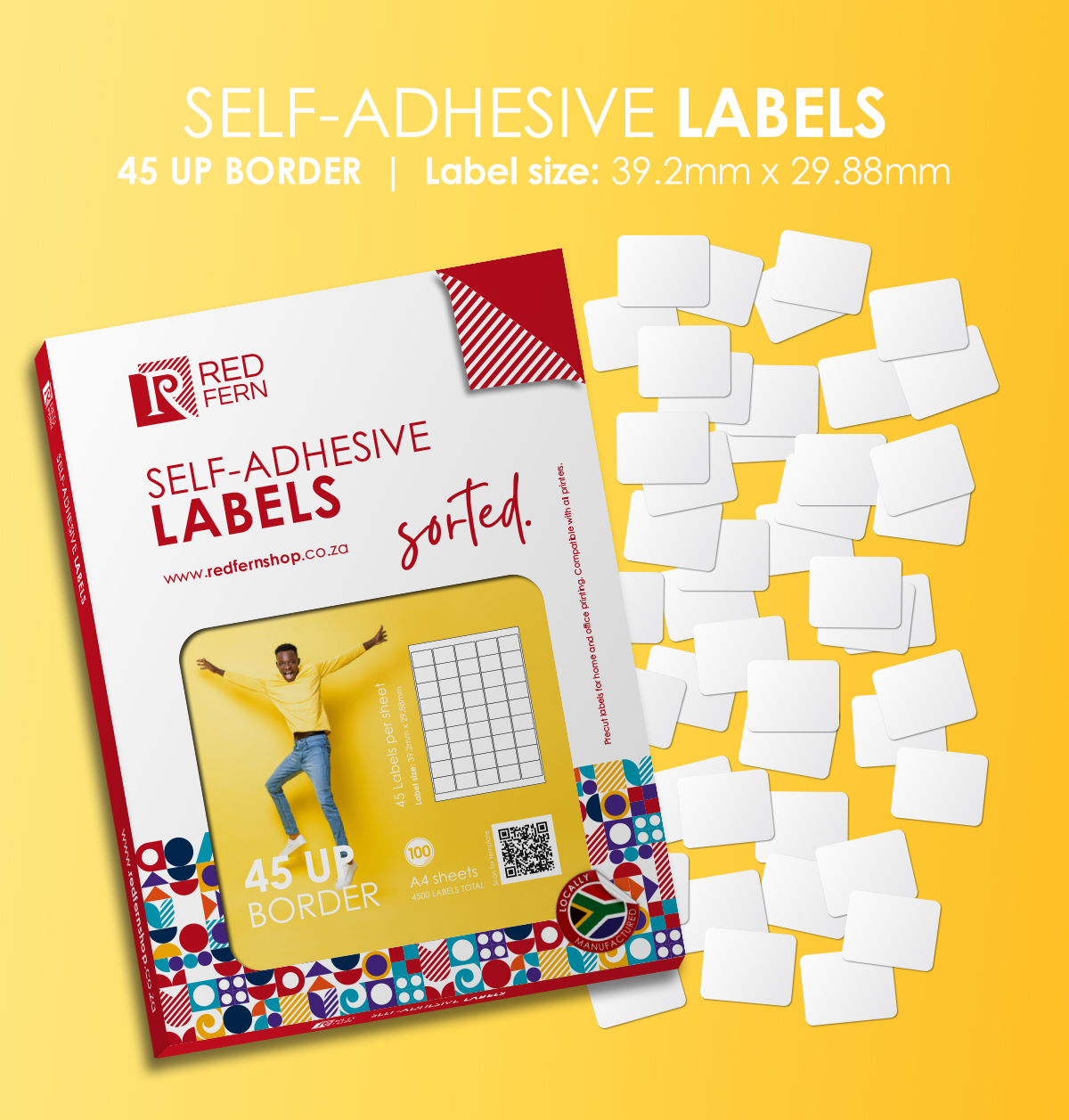 Bordered 45up A4 Self-Adhesive Labels - Redfern | South Afri