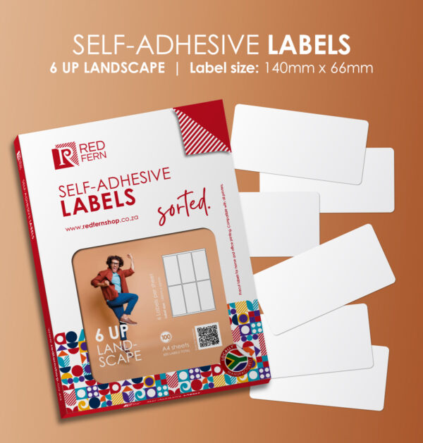 Landscape 6up A4 Self-Adhesive Labels - Redfern | South Afri