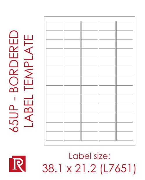 65UP Bordered Label Template - Redfern | South Africa