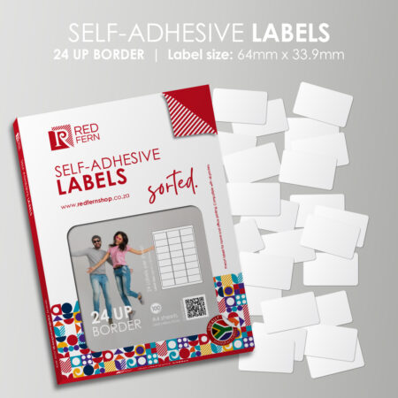 Bordered 24up A4 Self-Adhesive Colour Labels - Redfern | Sou