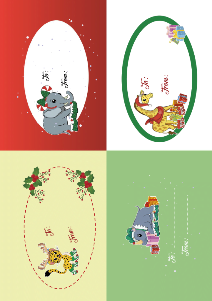 4UP Oval Christmas Template - Redfern Labels | South Africa