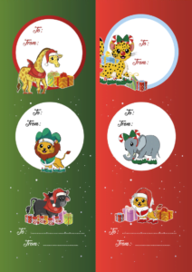 6UP Circle Printable Christmas Labels Template | Redfern