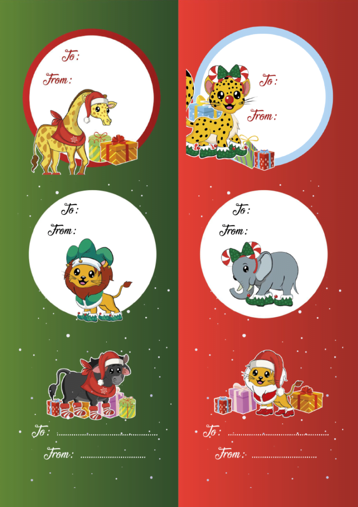 6UP Circle Printable Christmas Labels Template | Redfern