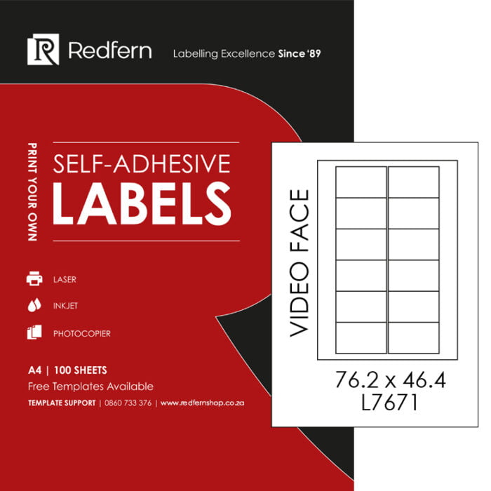 18UP Bordered Label Template - Redfern Labels | South Africa