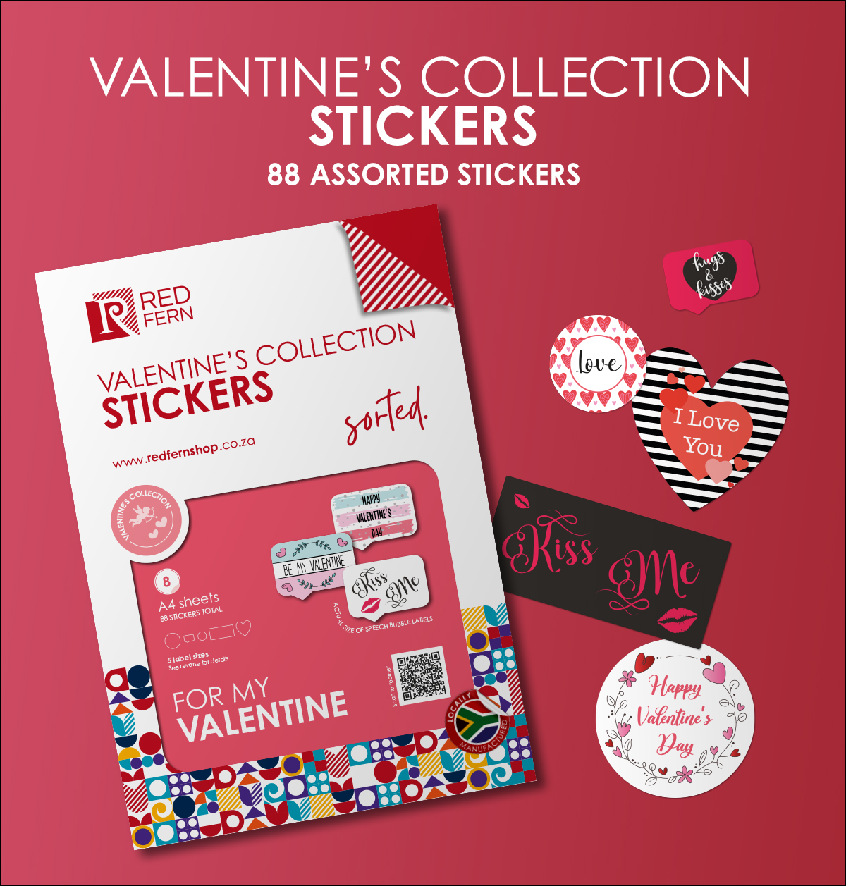 Valentine Gifting Self-Adhesive Label Pack - Redfern | South