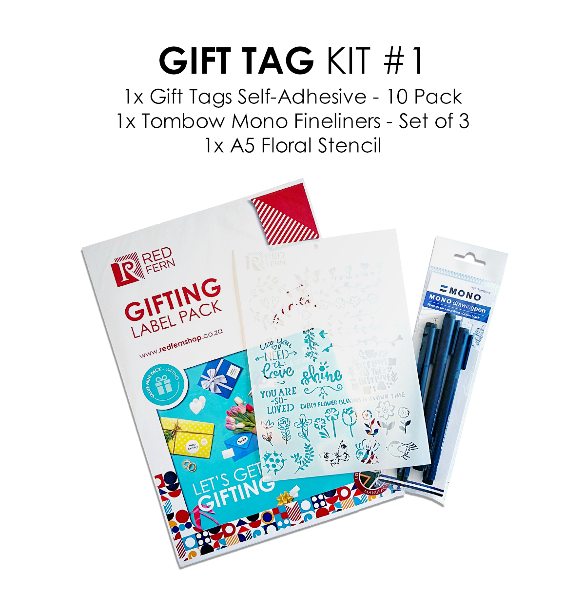 Gifting Pack - Tombow Mono Fineliners & A5 Stencil